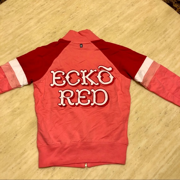 Ecko Unlimited | Tops | New Ecko Red Logo Printed Bomber Jacket Pink ...